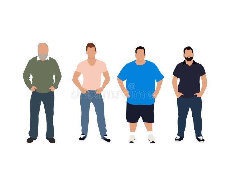 Variety of Different Men Isolated Stock Vector - Illustration of modern ...