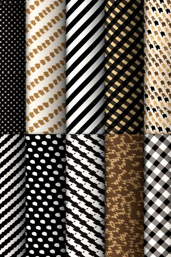 Variety of Different Patterns and Colors of Fabric or Wallpaper ...