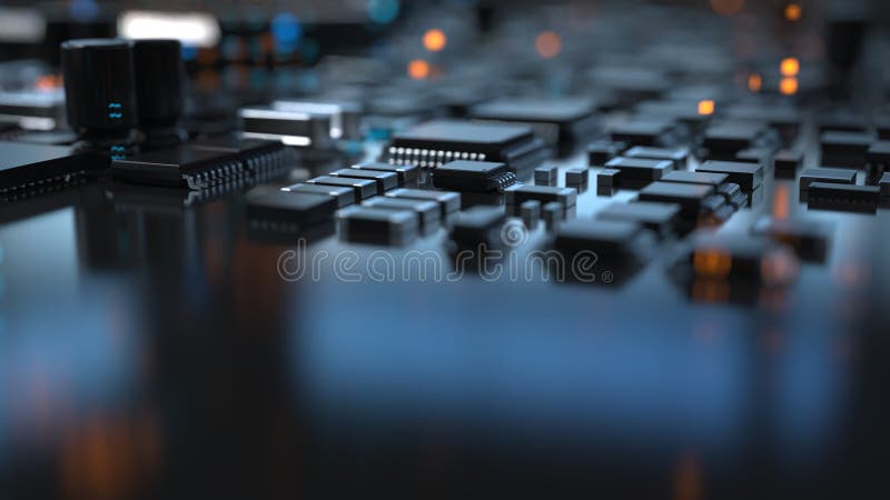 Chips and Electronic Components Stock Illustration - Illustration of ...