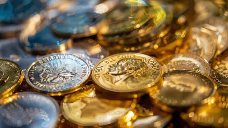 Assorted Stack of Coins, Close Up Stock Photo - Image of assorted, dime ...