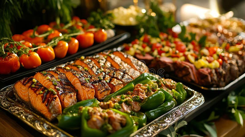 A Variety of Different Types of Food on a Table Stock Photo - Image of ...