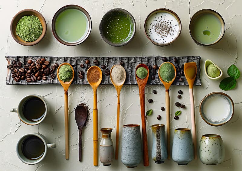 A Variety of Different Types of Tea and Coffee Stock Photo - Image of ...