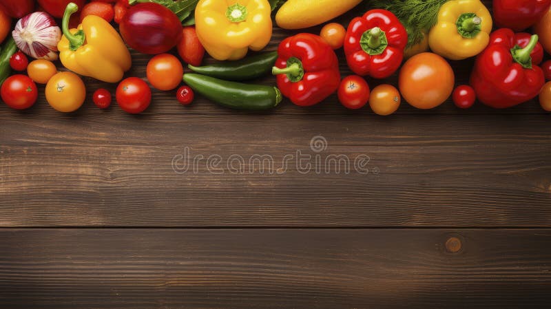 Assorted Vegetables on a Wooden Table Stock Image - Image of produce ...