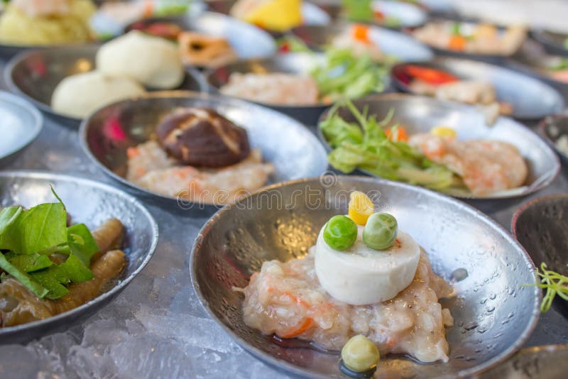 A Variety of Dim Sum in Small Plate Stock Photo - Image of gourmet ...