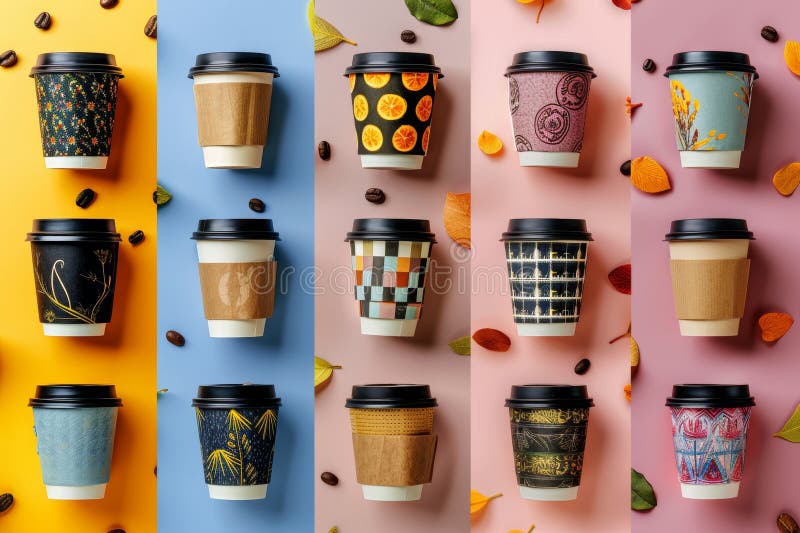 Variety of Disposable Coffee Cups for Single Use Hot Beverages in ...