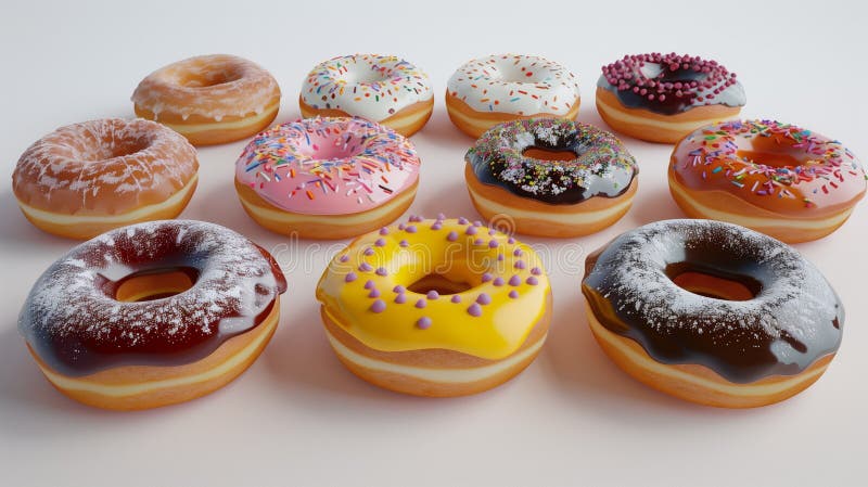 A Variety of Doughnuts are Displayed on a Table As Finger Food Stock ...