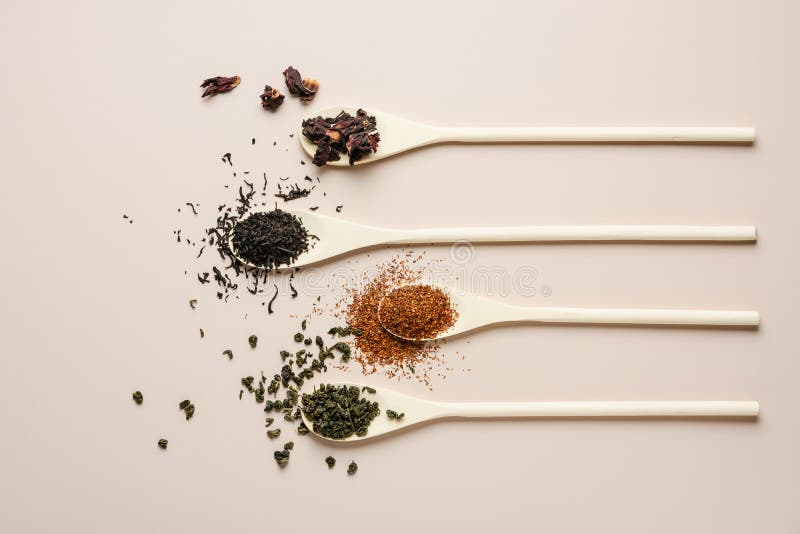 Variety of Dried Tea Leaves Stock Photo - Image of loose, healthy ...