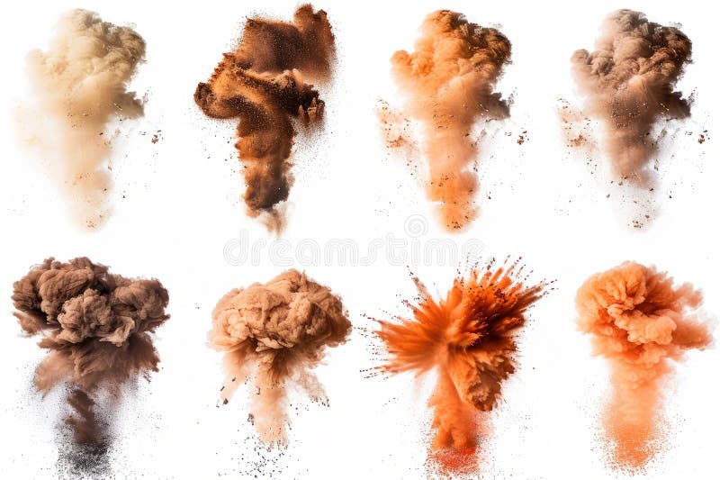 Variety of Dust Bombs on White Background Stock Image - Image of ...
