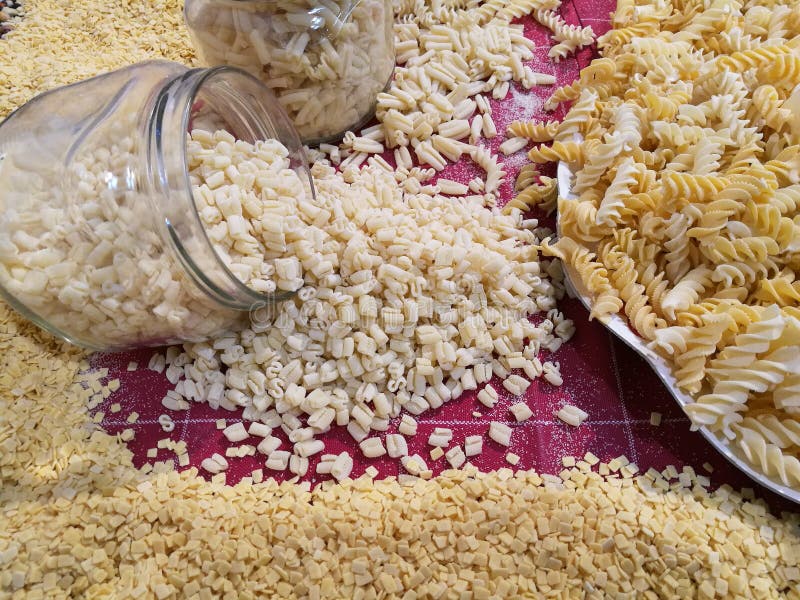 Variety of egg pasta stock image. Image of food, penne - 105120453