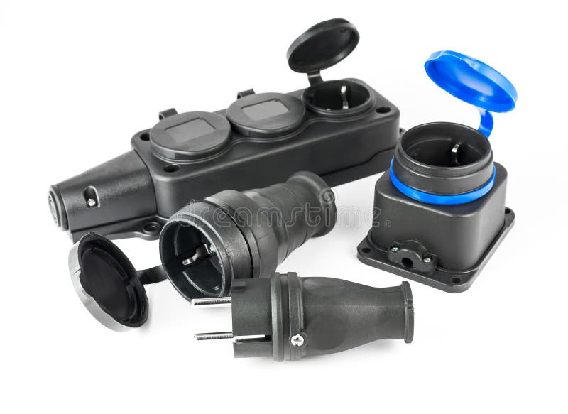 Variety of Electric Power Plugs with Sockets Stock Photo - Image of ...