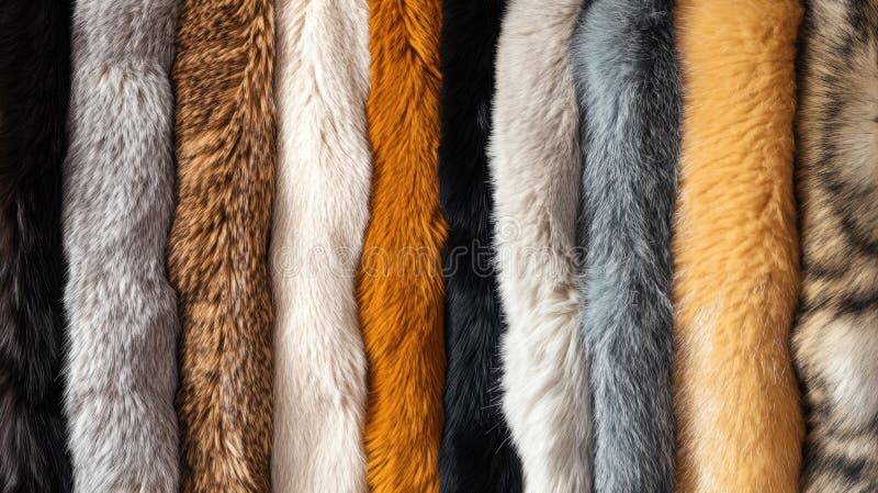 Variety of Faux Fur Textures in Natural Animal Patterns Stock Photo ...