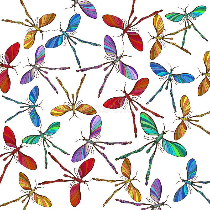 Variety Of Flying Insects On White Background Stock Vector ...