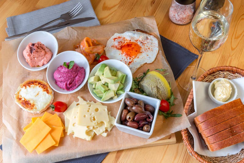 Variety foods tapas snack stock photo. Image of butter - 170192320