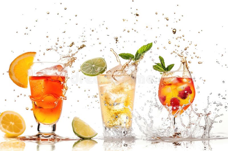 A Variety of Four Different Types of Drinks. Perfect for Beverage ...