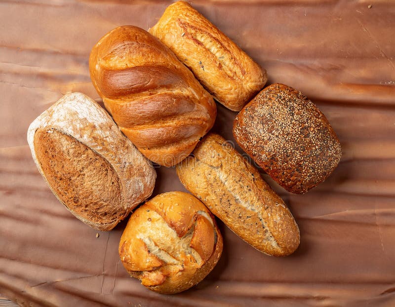 Variety of Fresh Bread Types Stock Illustration - Illustration of brown ...