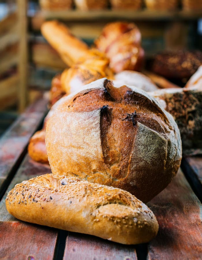 Variety of Fresh Bread Types Stock Illustration - Illustration of group ...