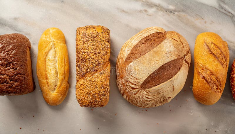 Variety of Fresh Bread Types Stock Illustration - Illustration of ...