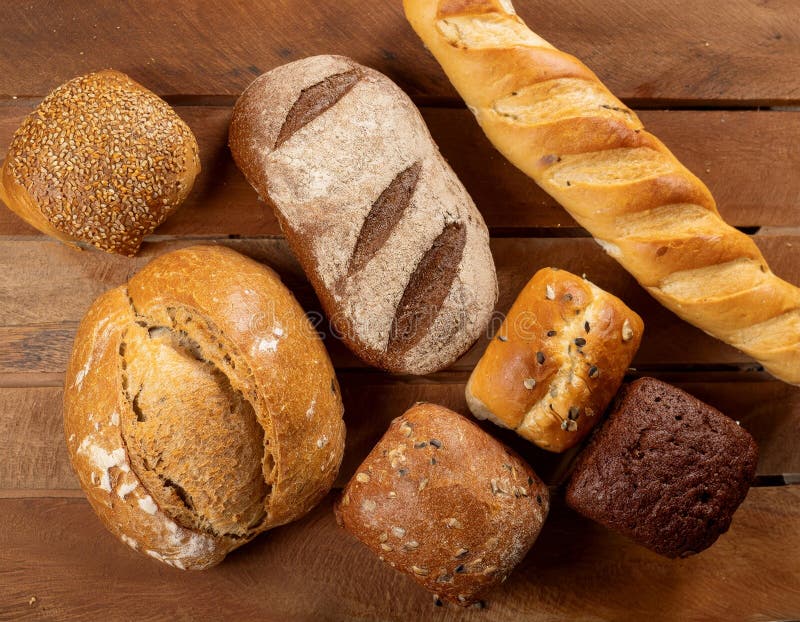 Variety of Fresh Bread Types Stock Illustration - Illustration of ...