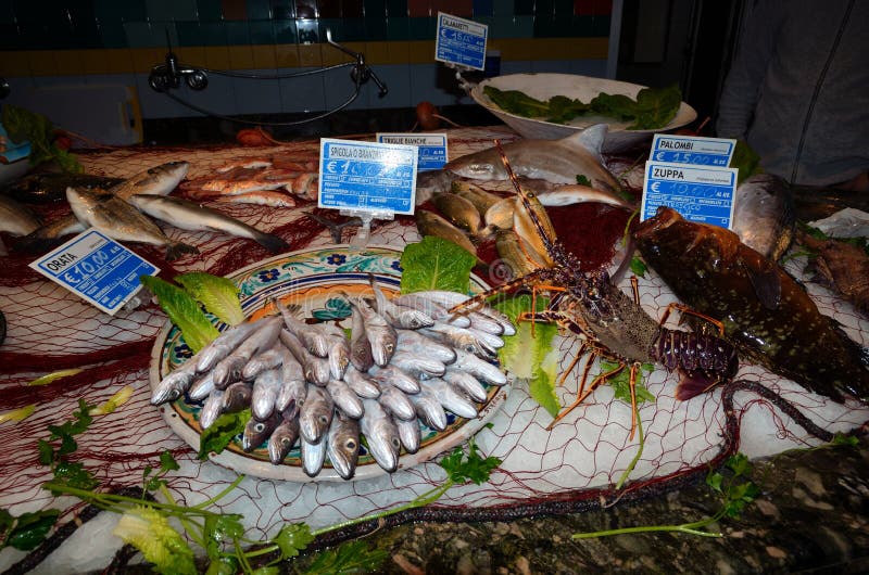 Variety of Fresh Fish Seafood Stock Image - Image of marketplace ...