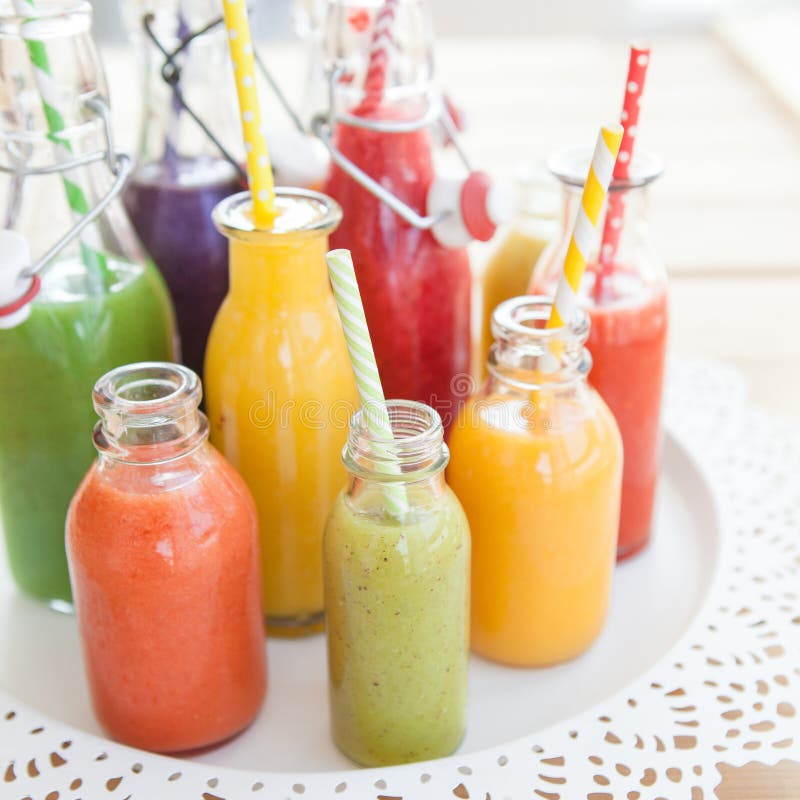 Variety of fresh smoothies stock photo. Image of pear - 67540088