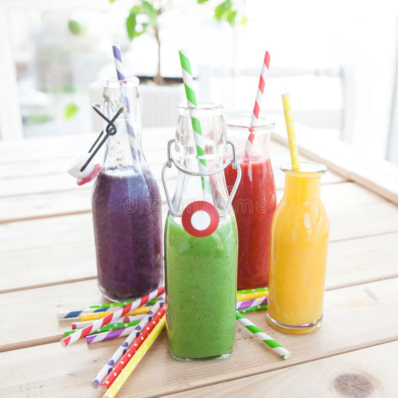 Variety of smoothies stock image. Image of vintage, tray - 45043863