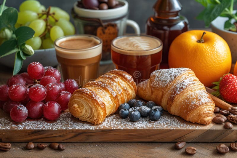 A Variety of Freshly Baked Pastries are Beautifully Arranged on a ...