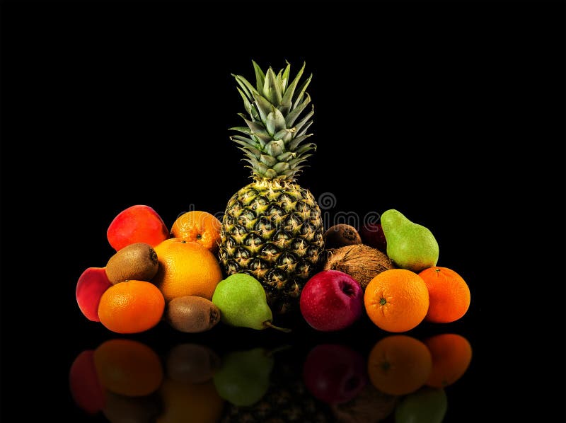 Variety of fruit types stock image. Image of orange - 210019653