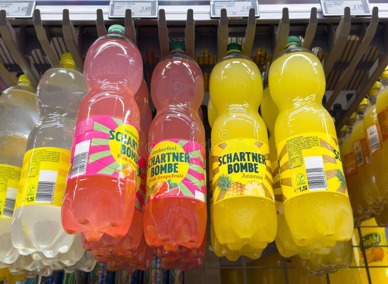 Variety of Fruity Soft Drinks on Store Shelf Editorial Photography ...