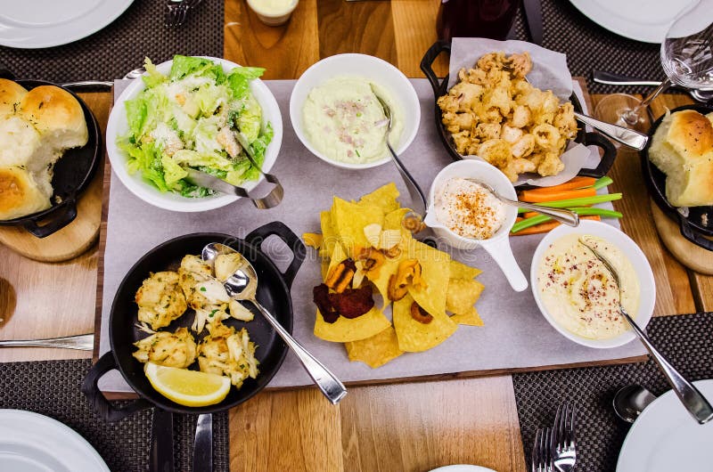 A Variety of Gourmet Dishes at Fancy Restaurant Stock Image - Image of ...