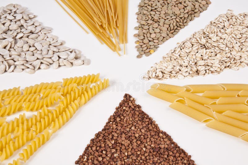 Variety of grains stock photo. Image of plant, food, white - 22768590