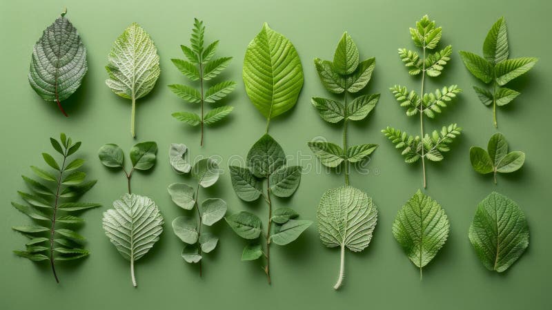 Variety of Green Leaves on Green Background: Nature, Botany, Plant ...