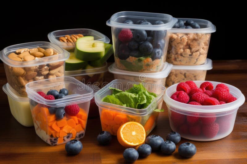 Variety of Healthy Foods, Each in Its Own Container for Easy Access ...