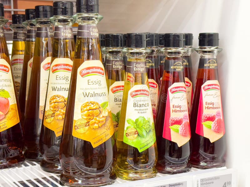 Variety of Hengstenberg Essig Vinegars on Store Shelf Editorial Stock ...
