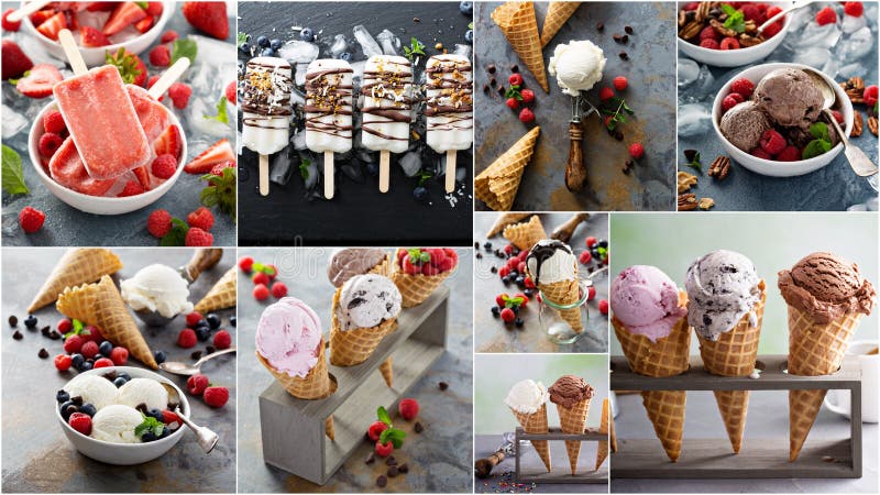 Ice Cream Collage stock image. Image of raspberry, ingredient - 15005009
