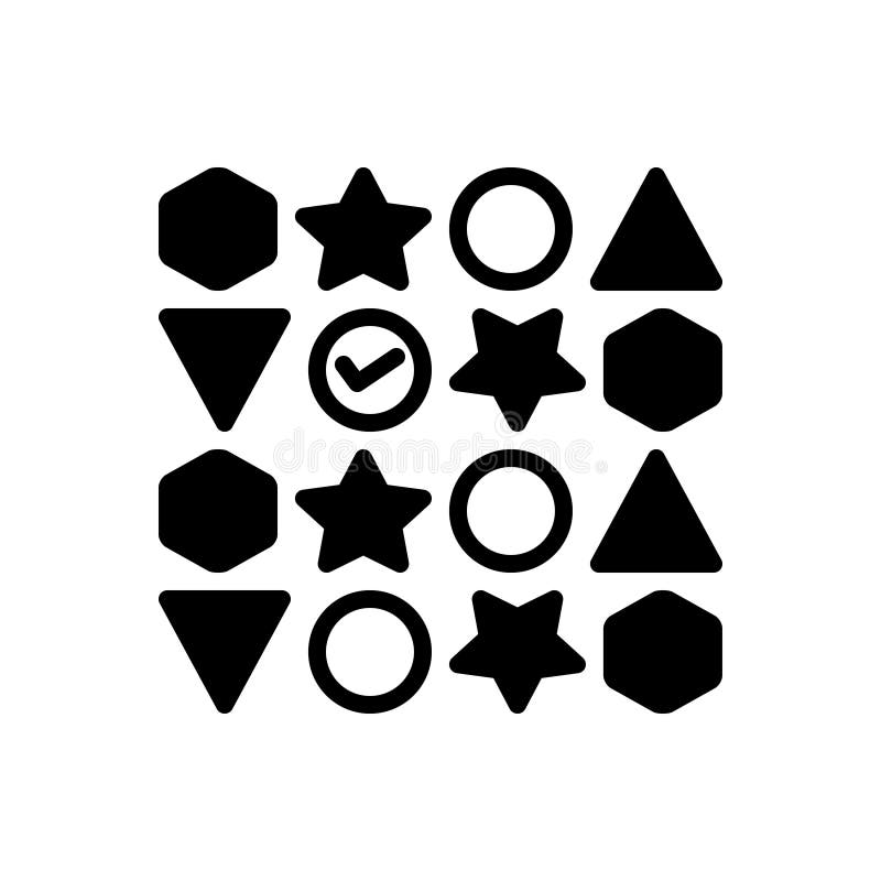 Black Solid Icon for Variety, Diversity and Choices Stock Vector ...