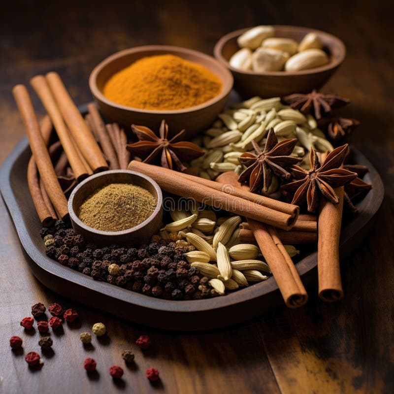 Variety of Indian Chai Spices Stock Illustration - Illustration of ...