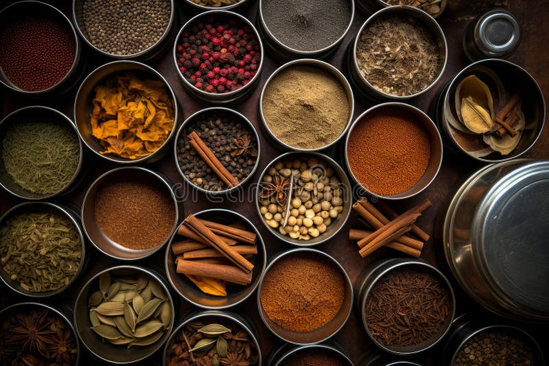 Variety of Indian Chai Spices. Top View Stock Photo - Image of overhead ...