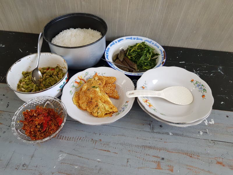 Variety of Indonesian Menu for Breakfast Stock Photo - Image of ...