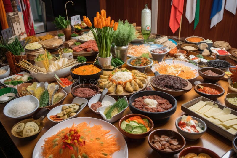 A Variety of Ingredients, from Different Countries and Cultures, Laid ...