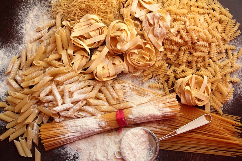 Variety of italian pasta stock image. Image of ingredient - 47168505