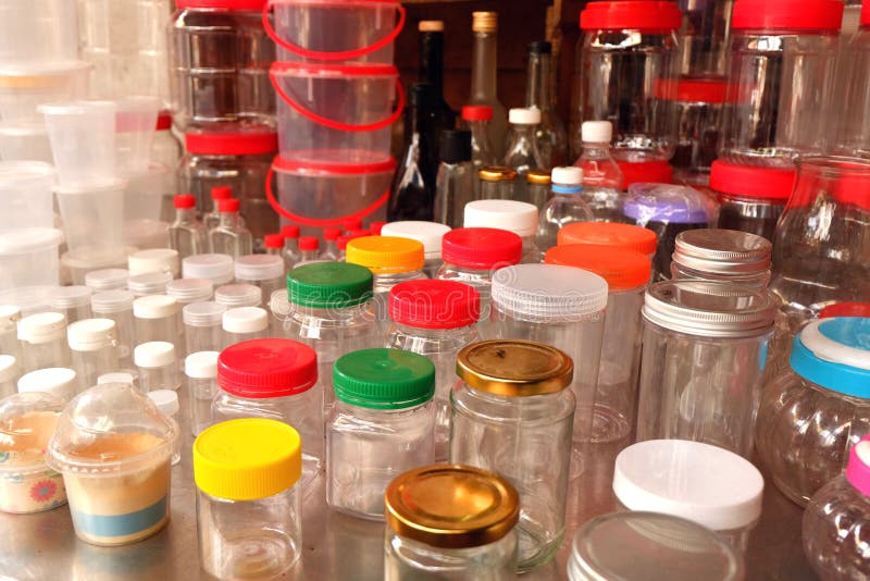 Variety Kind of Bottle and Plastic Container Stock Photo - Image of ...