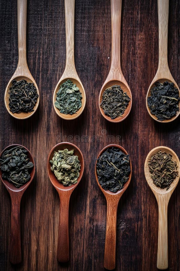 Assortment Herbal Teas Rustic Wooden Surface Stock Photos - Free ...