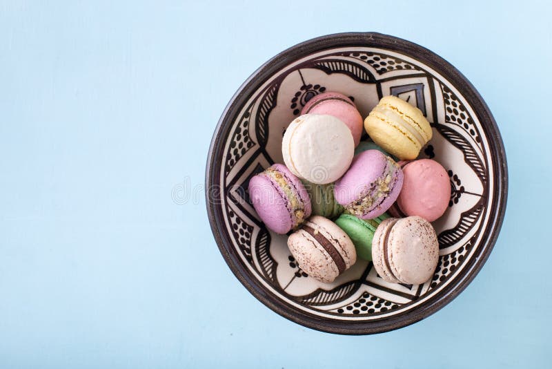 Variety of macarons stock image. Image of round, tasty - 93666665