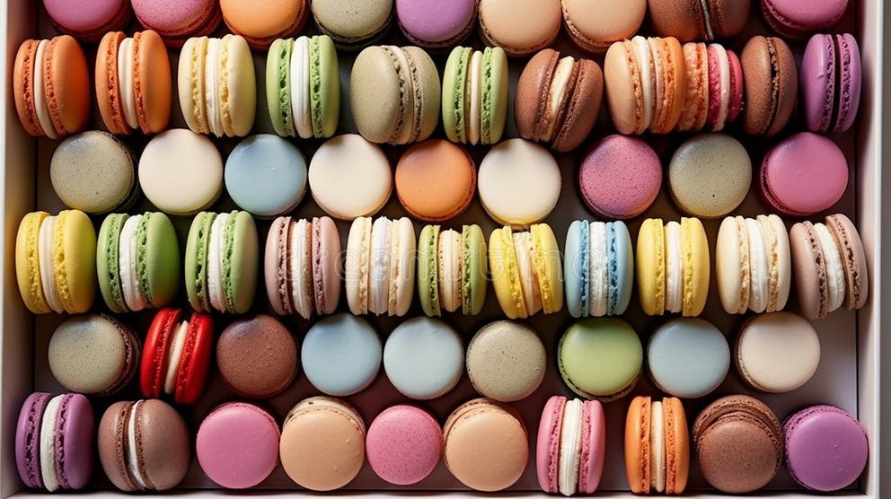 A Variety of Macarons with Their Pastel Hues and Smooth Textures ...