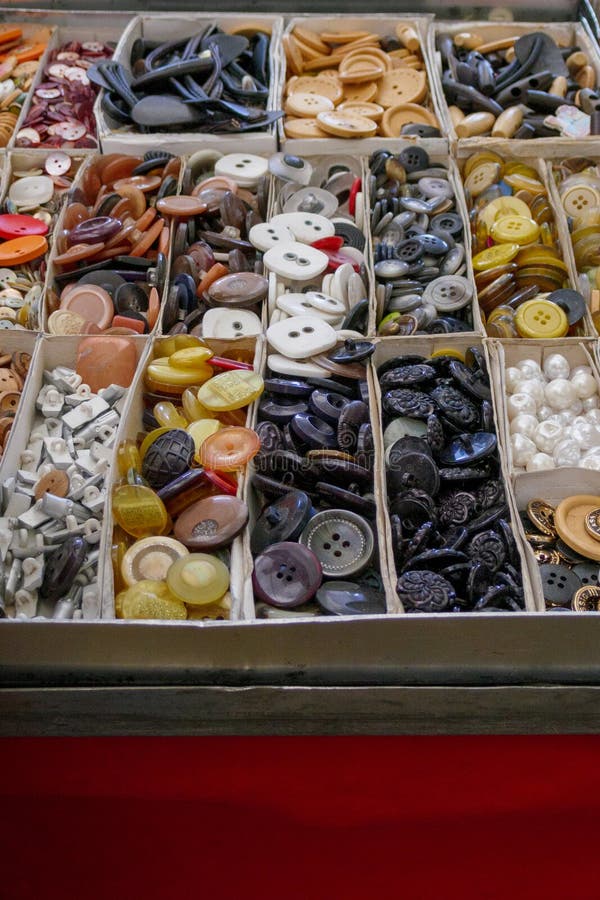 Variety of Many Old Sewing Buttons. Group of Various Plastic Vintage ...
