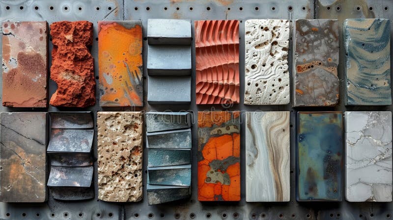 A Variety of Materials with Different Textures and Colors are Arranged ...