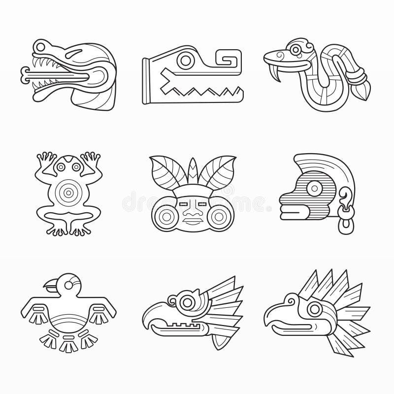 Variety of Inca Symbols Set Stock Vector - Illustration of historic ...