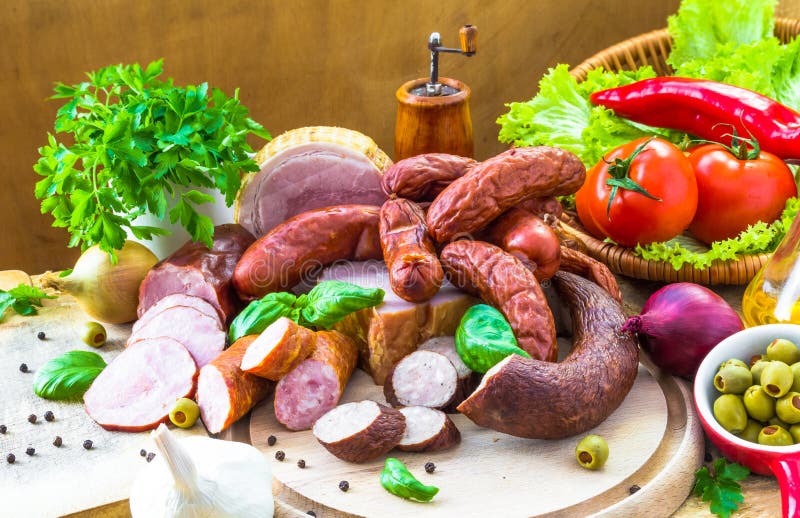 Variety Meat Products Vegetables Stock Photo - Image of ingredient ...