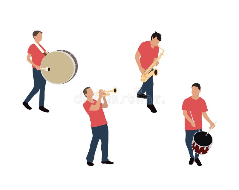 Variety of Men Playing Instruments Stock Vector - Illustration of ...
