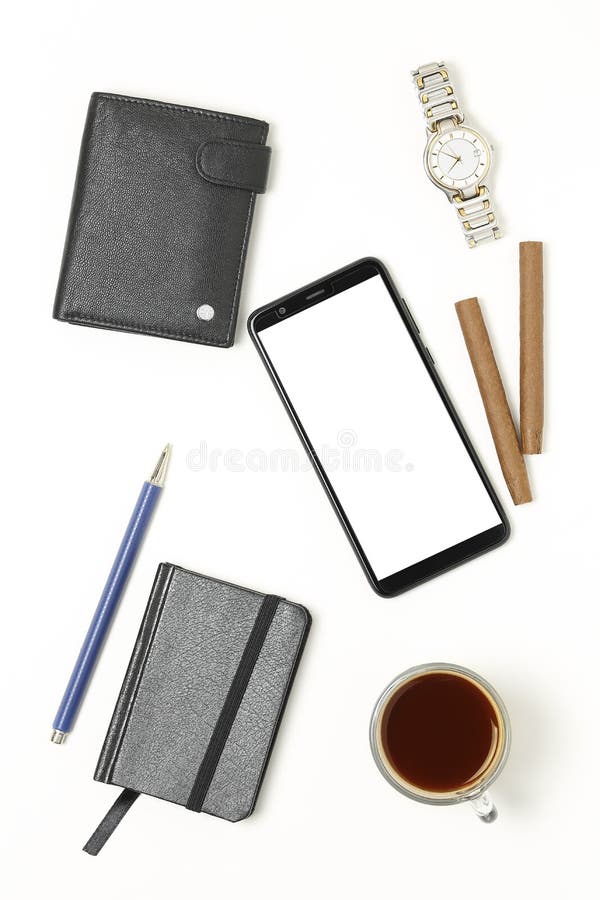 Men`s stuff stock image. Image of card, leather, notes - 120730515